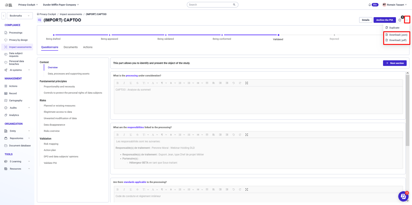 PIA workflow