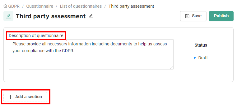 Managing questionnaires